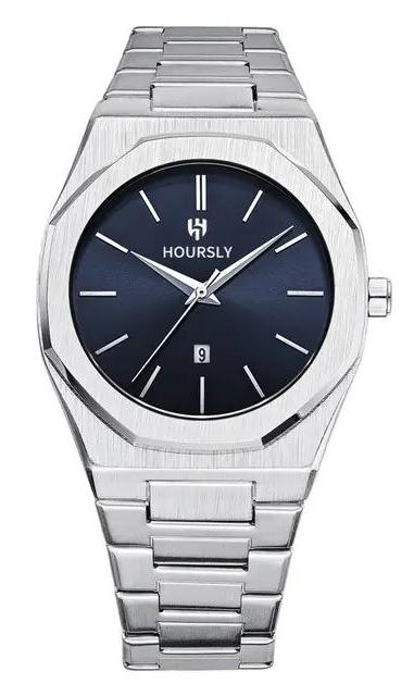 Купить Мужские наручные часы Hoursly, серо-синий. — Alif Shop