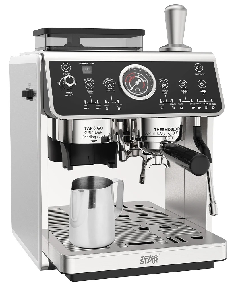 Купить Кофемашина Winning Star ST-9714, серебристый — Alif Shop