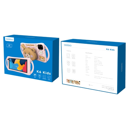 Купить Детский планшет Oteeto K6 kids 6/128 GB, розовый — Alif Shop