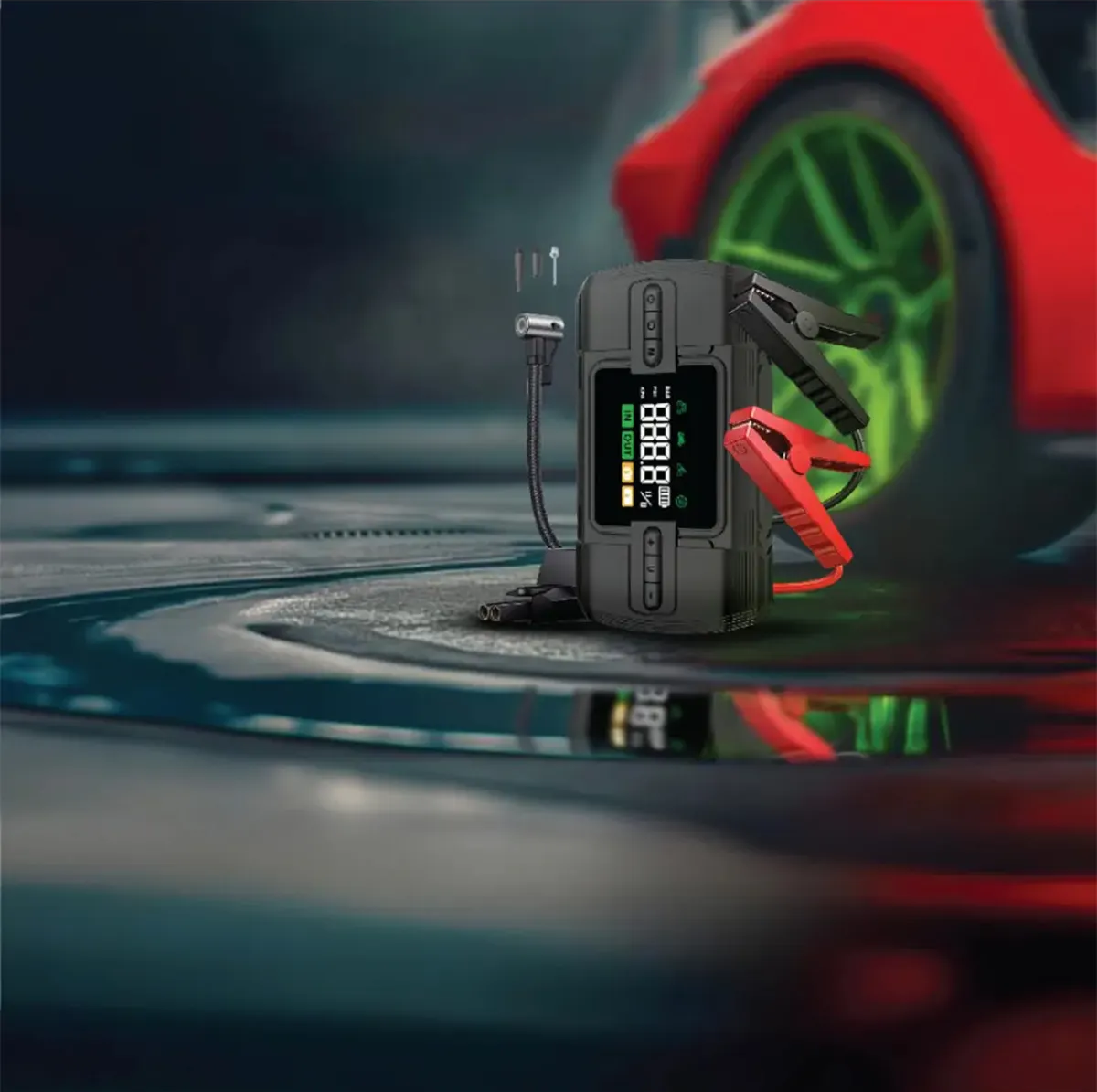 Купить Пусковое устройство для автомобиля Green Lion 12V Jump Starter 12000 мАч, чёрный — Alif Shop