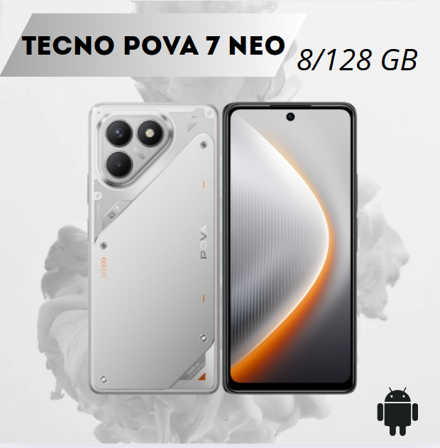 Купить Tecno Pova 7 Neo 8/128 GB, серебристый — Alif Shop