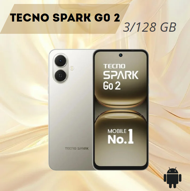 Купить Tecno Spark Go 2 3/128 GB, золотистый — Alif Shop
