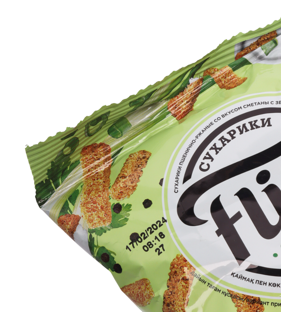 Купить Сухарики Flint со вкусом "Сметана и зелень", 60 г — Alif Shop