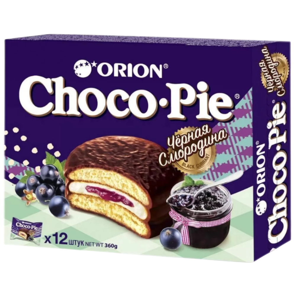 Купить Печенье Choco Pie Orion Чёрная смородина, 360 г — Alif Shop