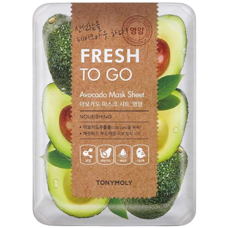 Купить Тканевая маска для лица Tony Moly с авокадо Fresh To Go, 20 мл ...