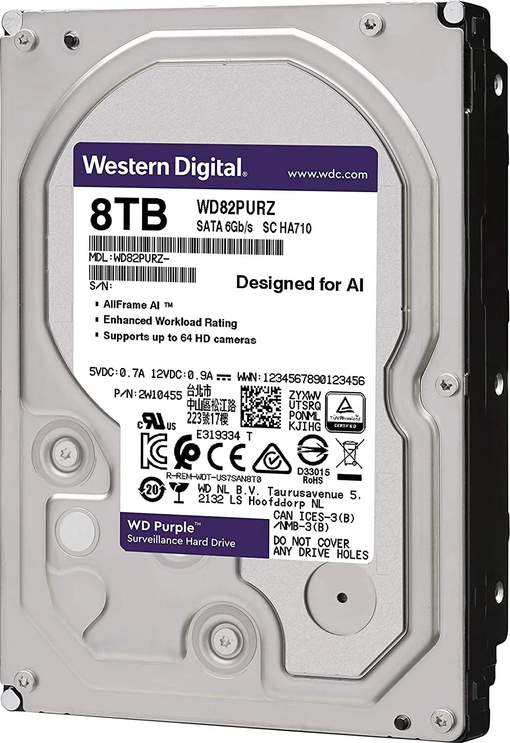 Купить Внутренний жесткий диск Western Digital Purple WD82PURZ 8 TB ...
